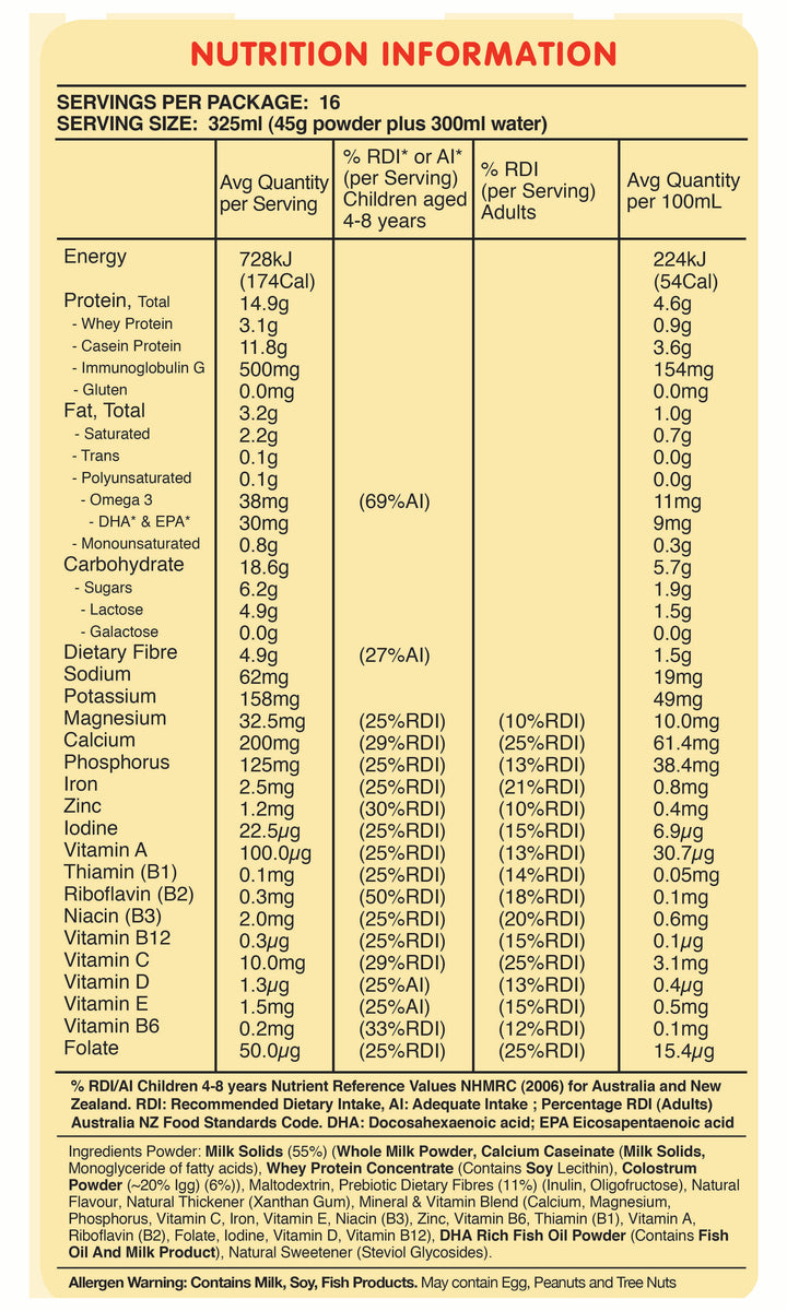 Anytime Kids Vanilla - On the Go Pack of 10 Sachets (45g each ...